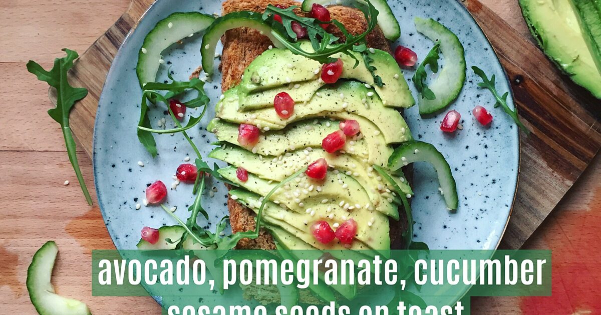 FabFlour | Avocado, pomegranate, cucumber on toast